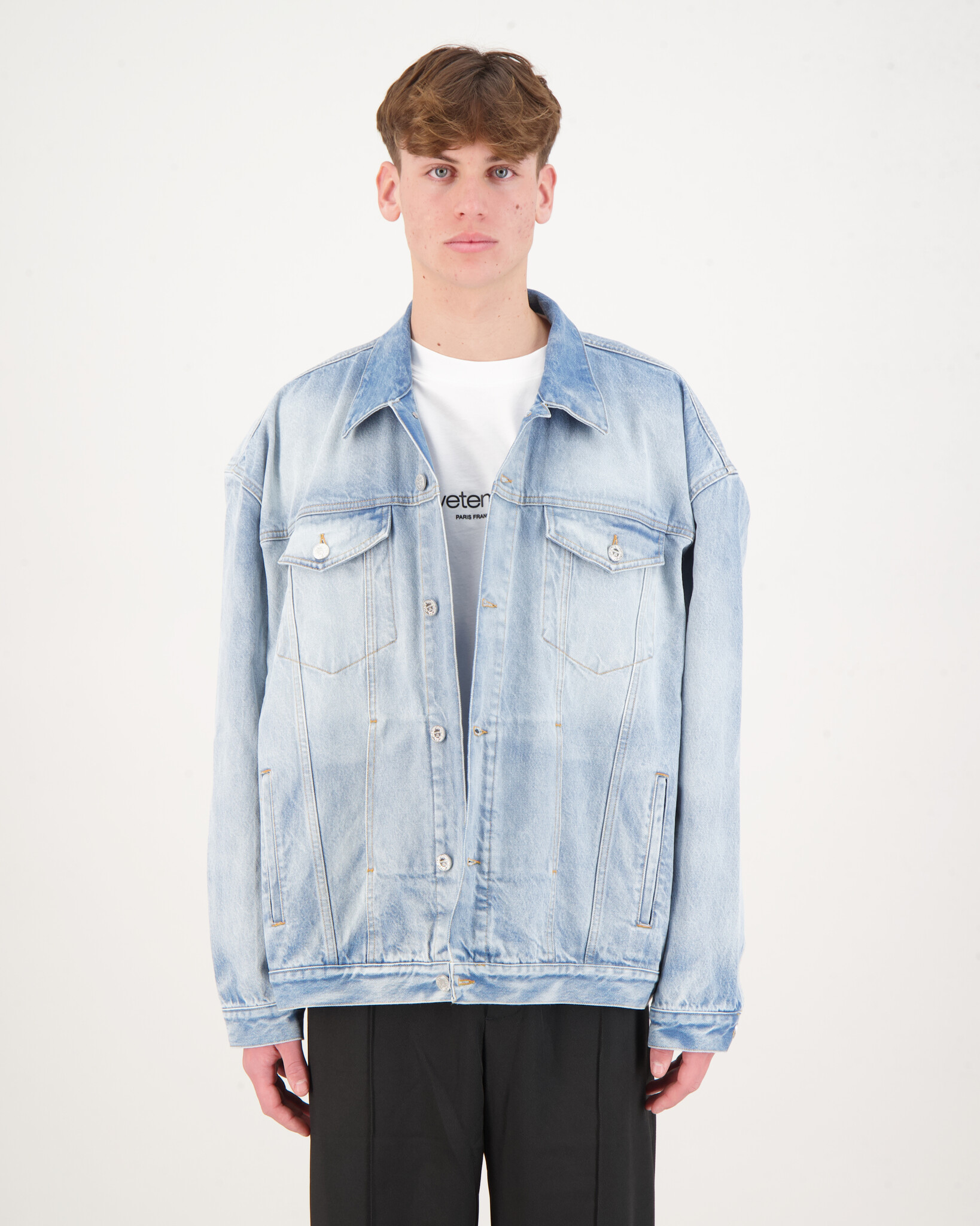Vetements Logo Denim Jacket Blauw - Beachim