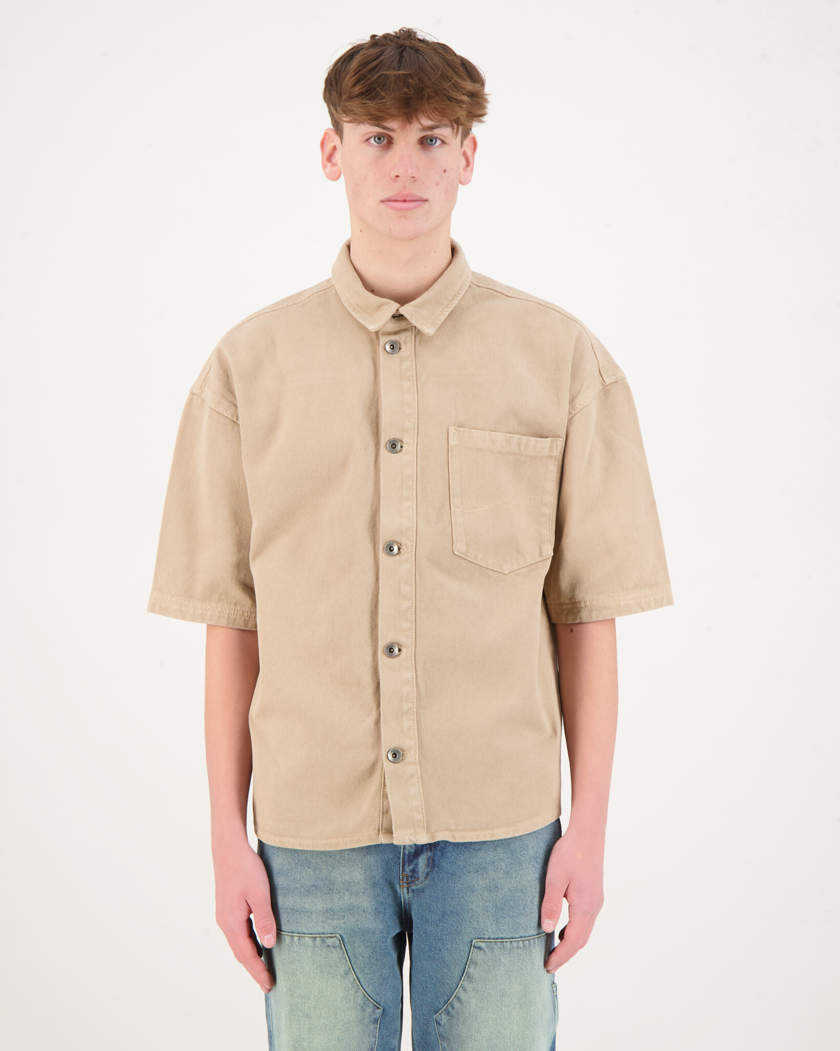Flaneur Homme Denim Shirt Beige Beachim