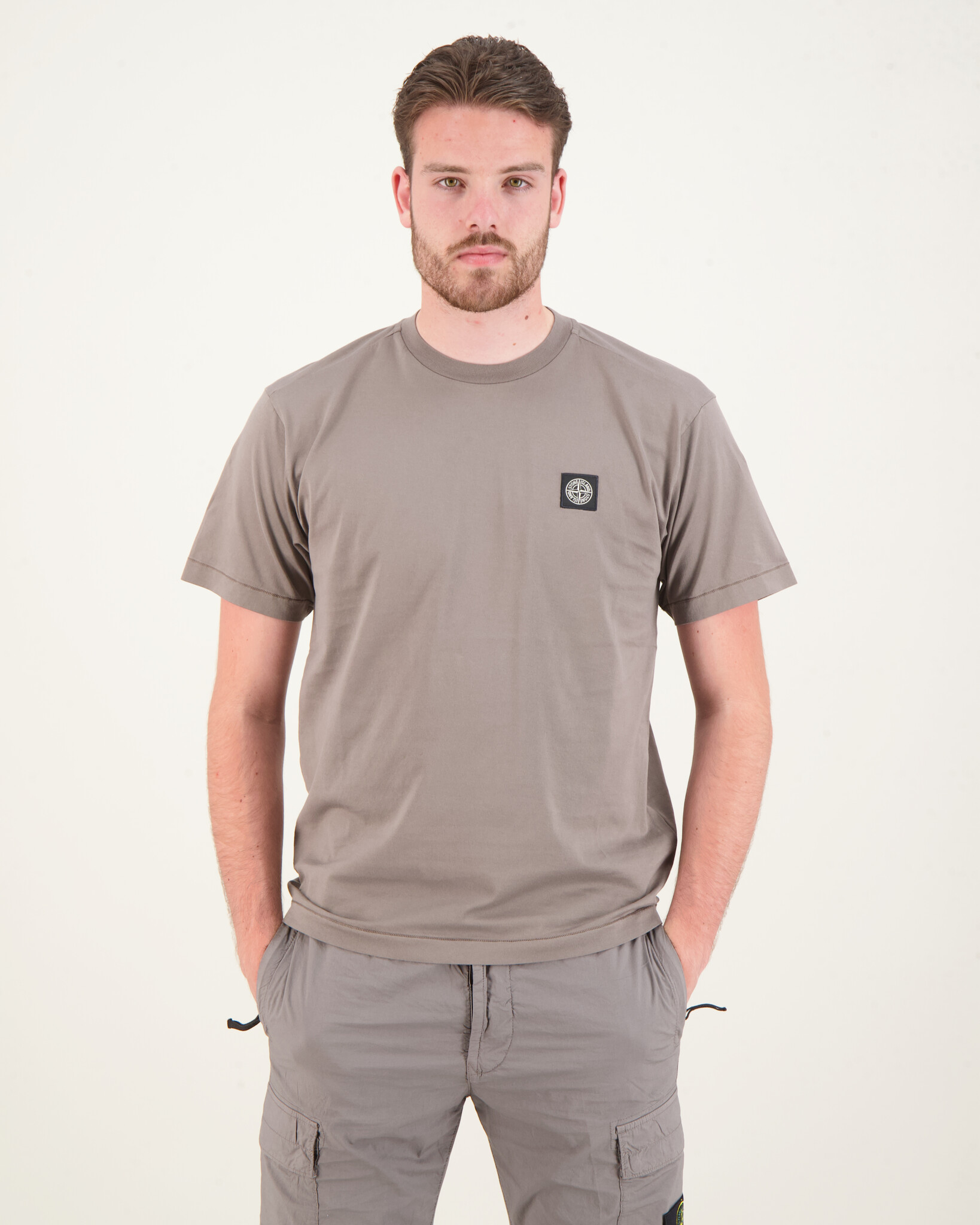 Stone Island 24113 Basic T-Shirt Brown - Beachim