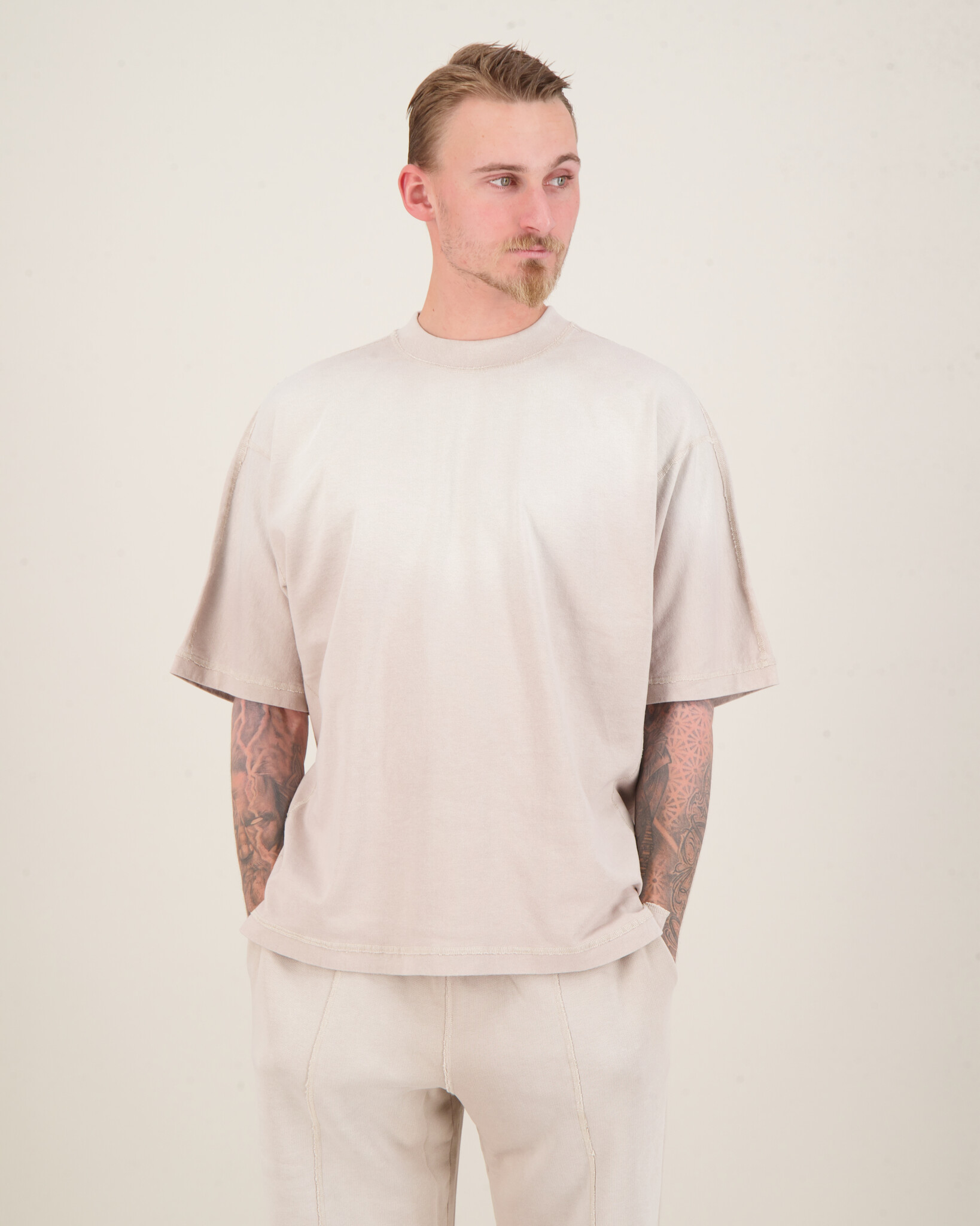 Represent Stepped Hem T-Shirt L.Grijs - Beachim