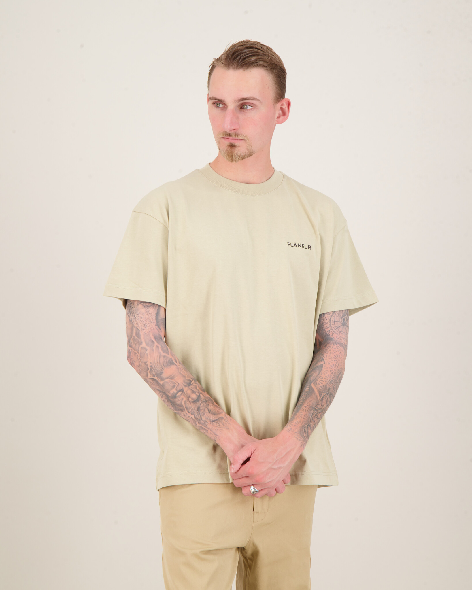 Flâneur Essential Logo T-Shirt Beige - Beachim