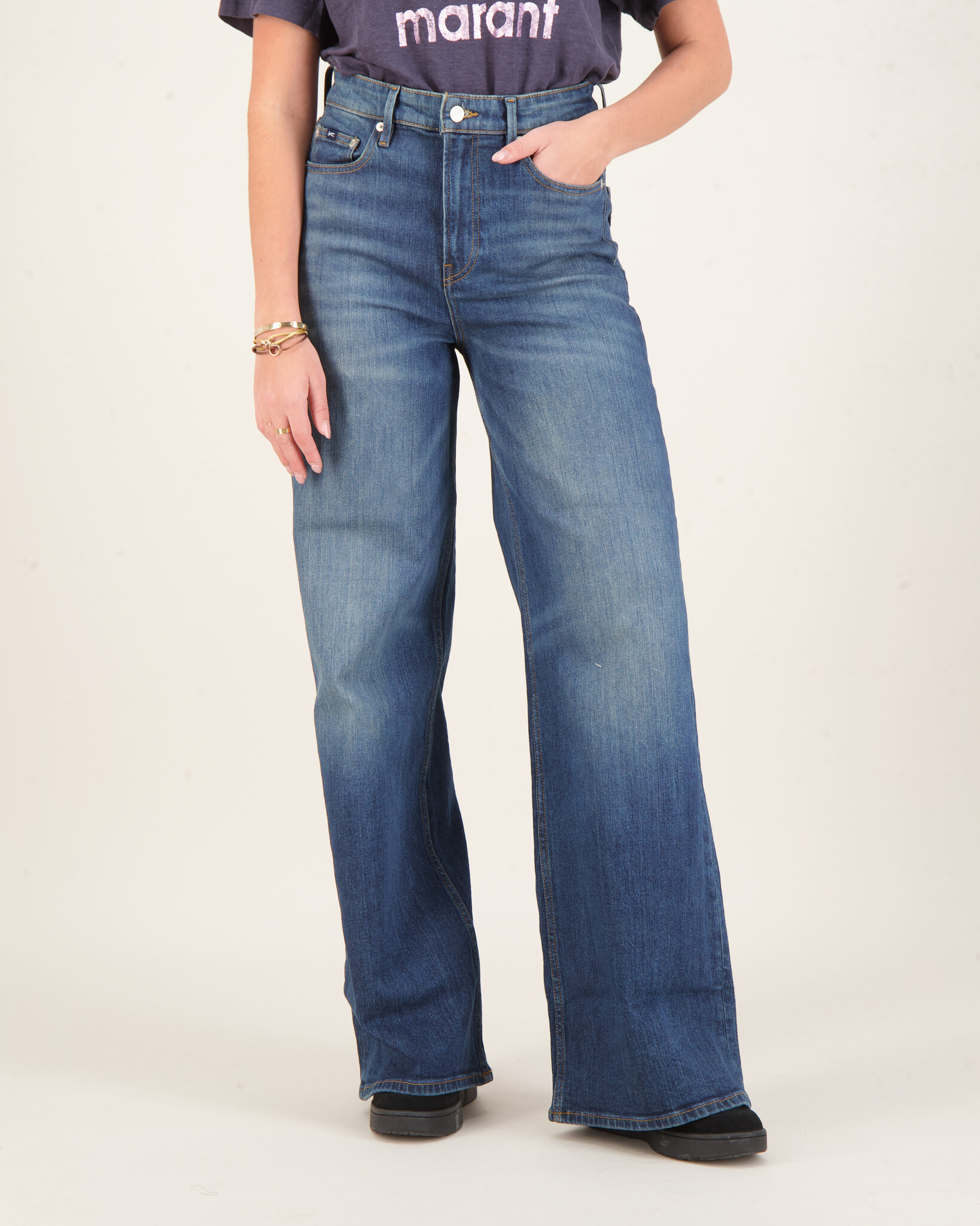 Denham Miku CMB Wide leg Jeans Blue - Beachim