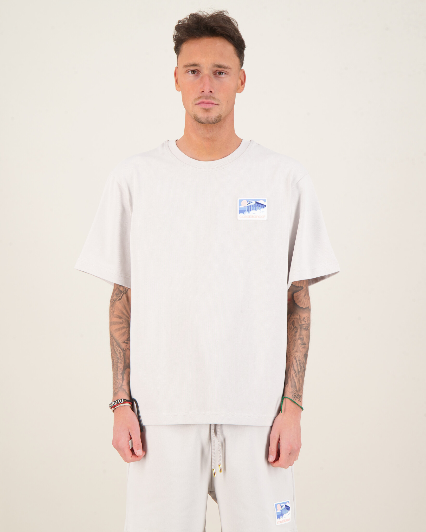 Casablanca Greek Temple Oversized T-shirt Grijs - Beachim