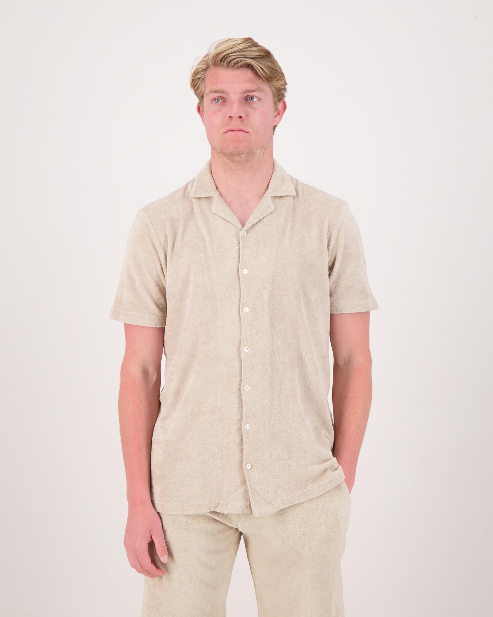 Gran Sasso Terry Shirt Short Sleeve Beige - Beachim