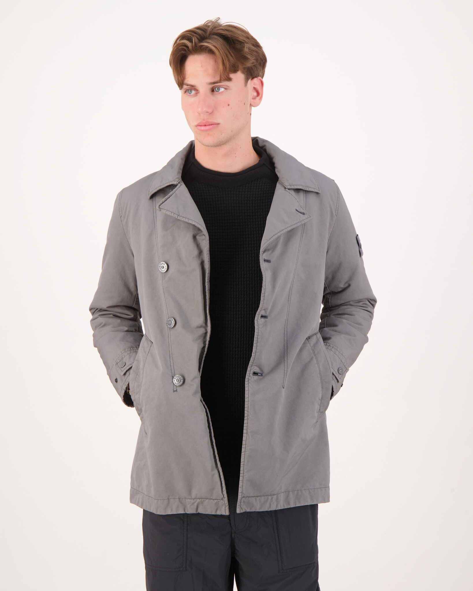 Stone Island 100106 David TC Ghost Jacke Dunkelgrau - Beachim