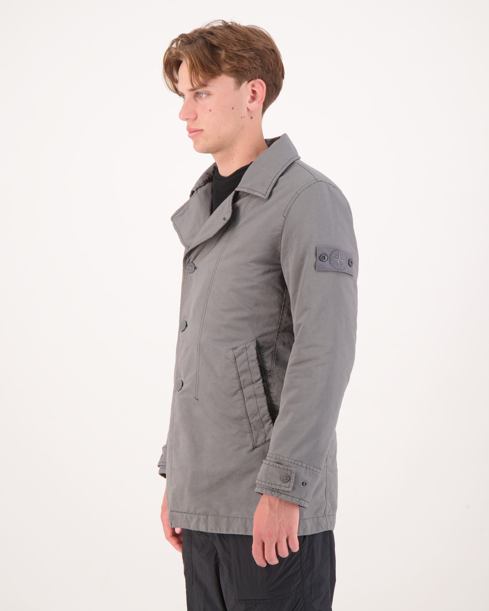 Stone Island 100106 David TC Ghost Jacke Dunkelgrau - Beachim