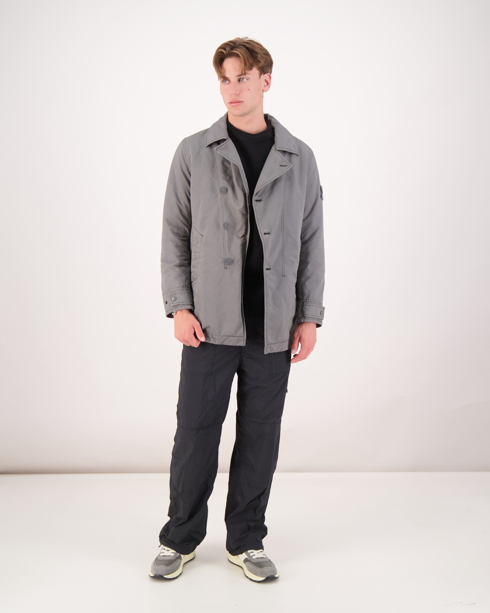 Stone Island 100106 David TC Ghost Jacke Dunkelgrau - Beachim