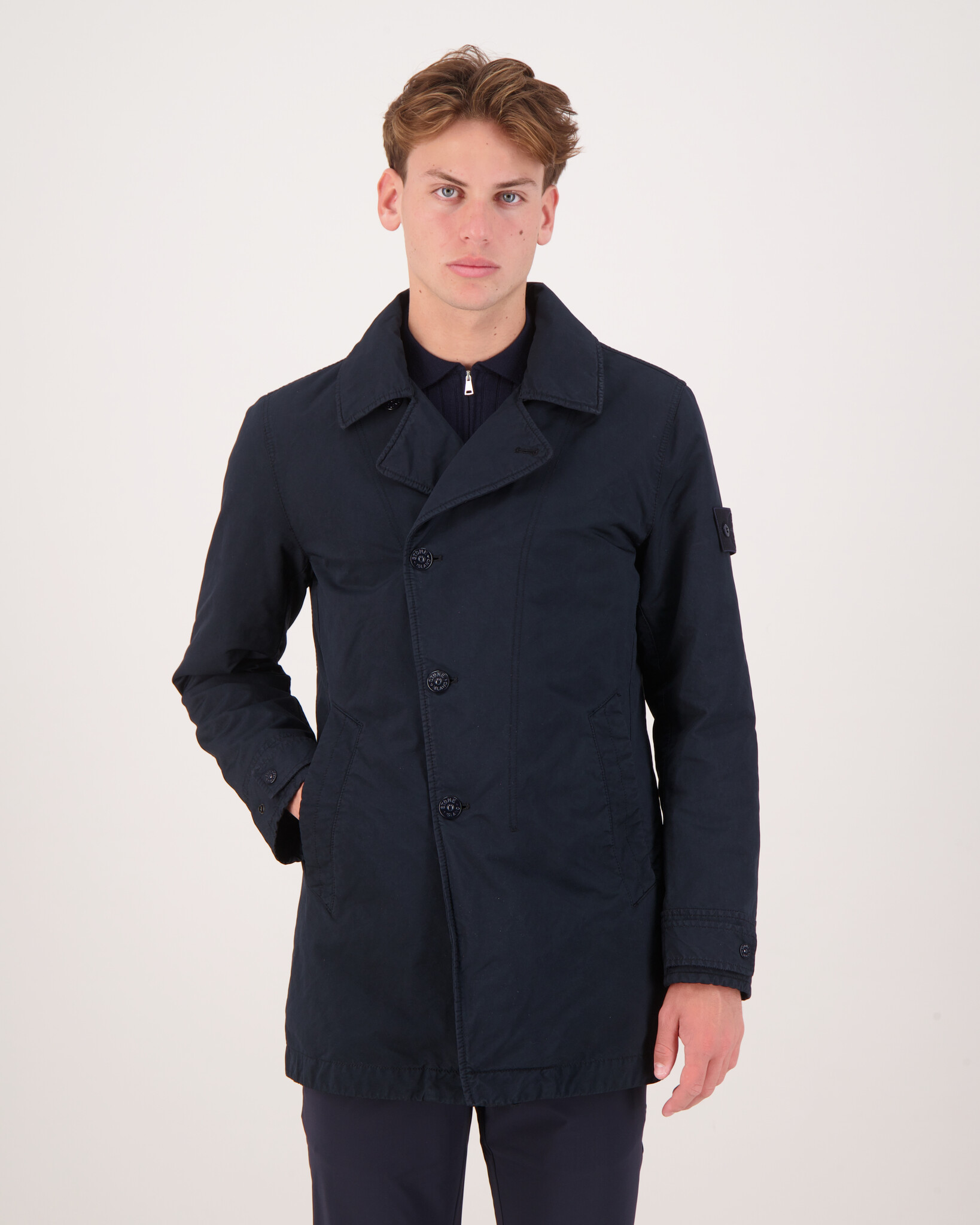 Stone Island 4100106 David-TC Ghost Coat Navy - Beachim