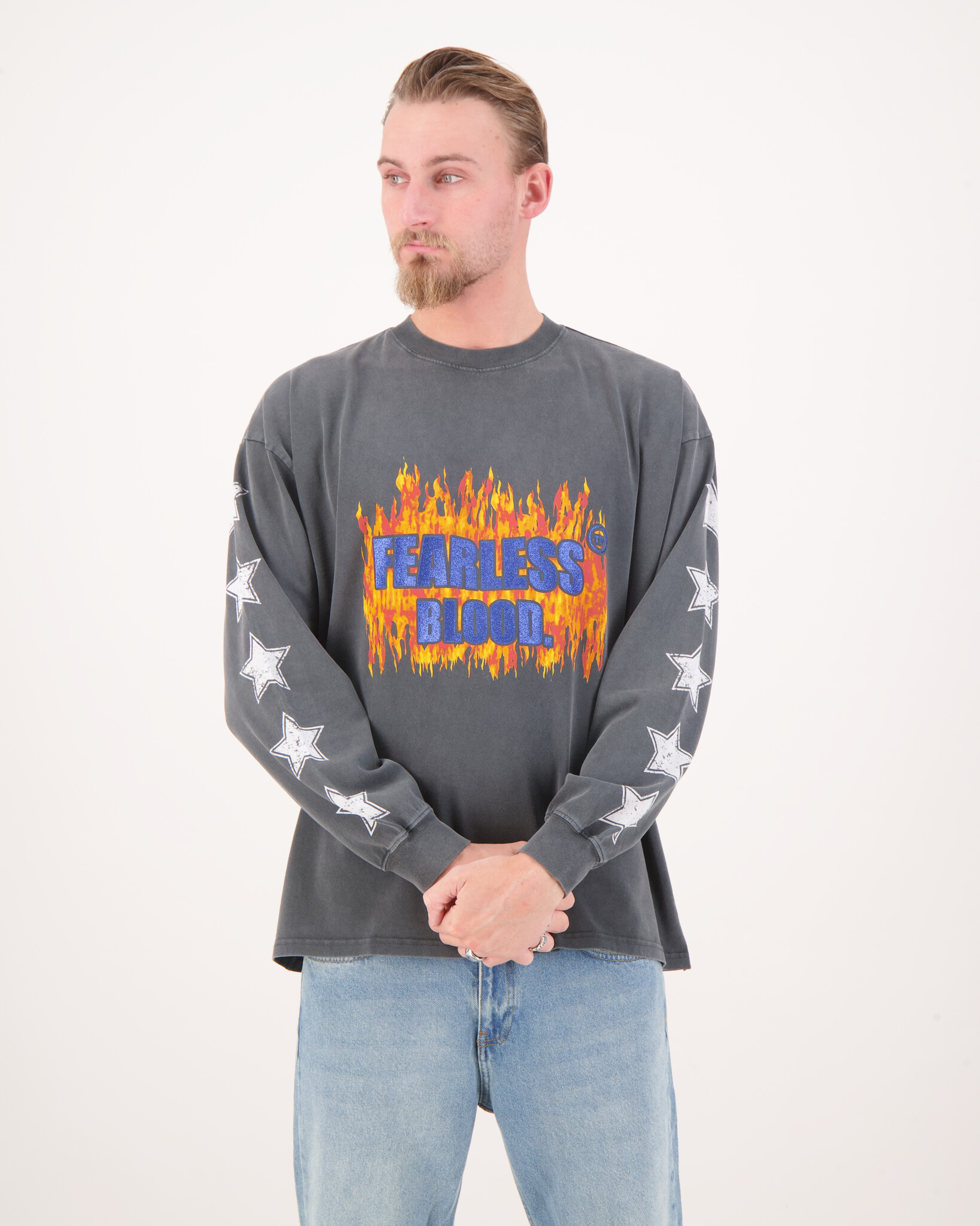 Fearless Blood Heartless Lange Mouwen Shirt Grijs - Beachim