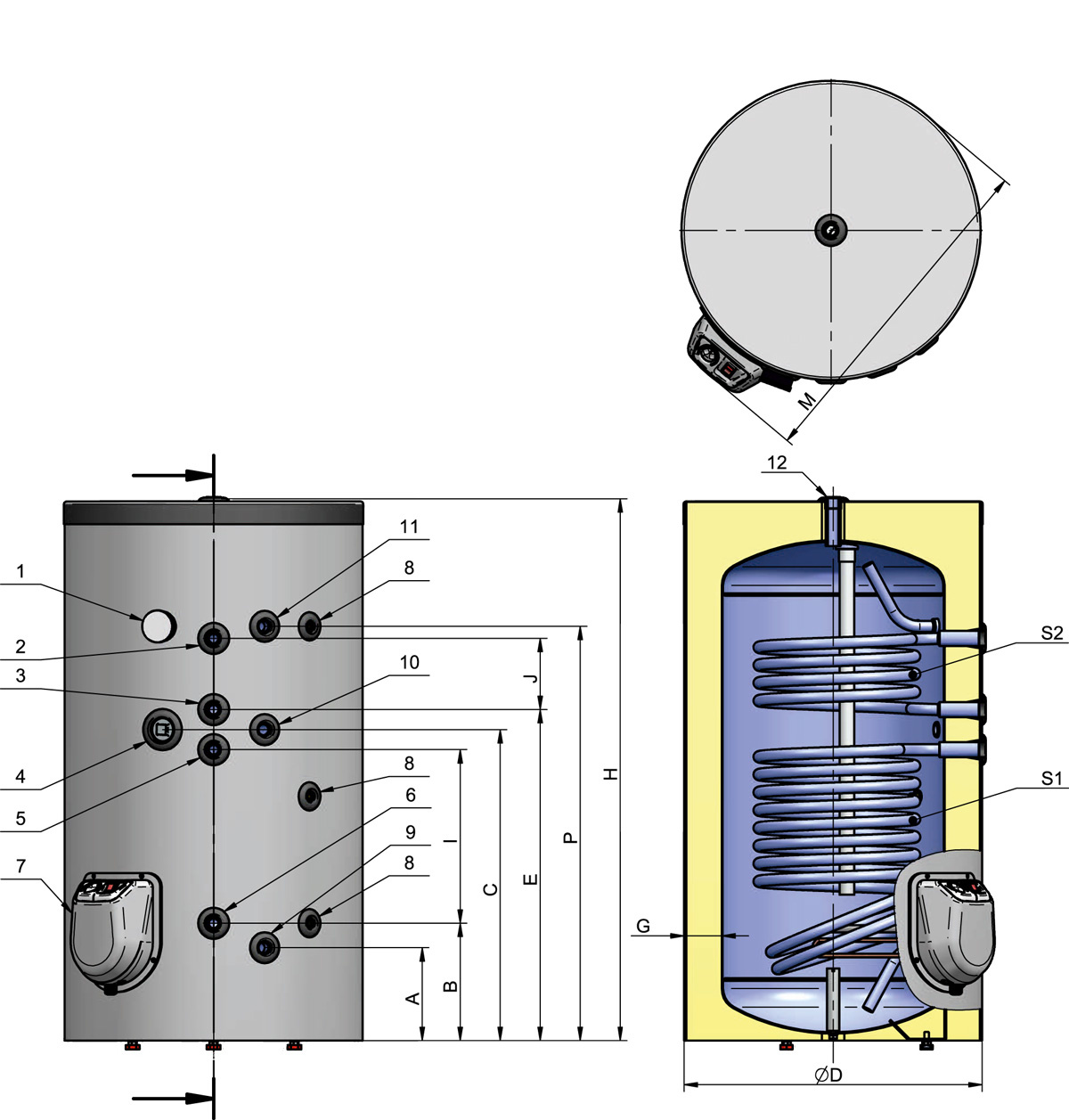 ELDOM 500L digi boiler+2 warmtewisselaars - Groene Hoed Duurzaam