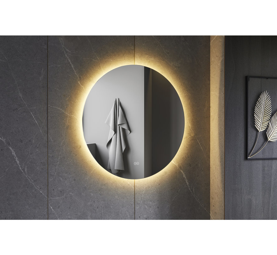 Spiegel rond 80 cm met led en anti-condens - Groene Hoed Duurzaam