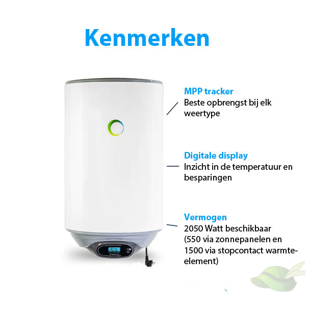 Hybride Solar Photovoltaic Boiler 80 Liter - Groene Hoed Duurzaam