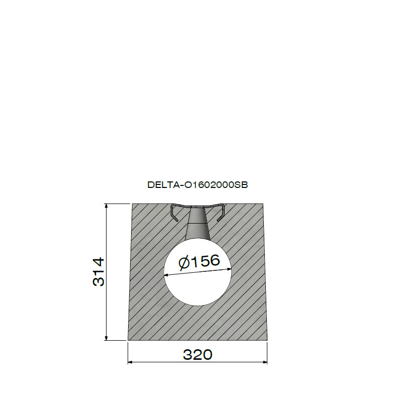 Betonnen verholen goot Delta-O 160mm. L=2m. Klasse D400