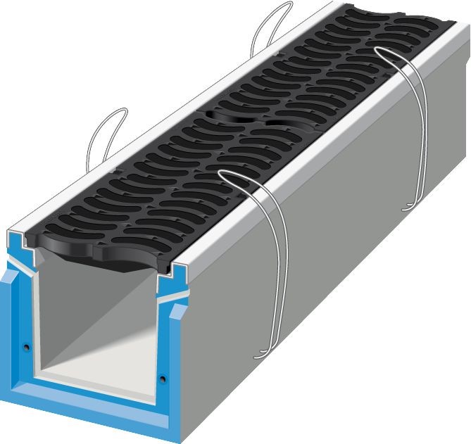 Roostergoot HRI 400-500. L=2,25m. D400KN. Banane rooster