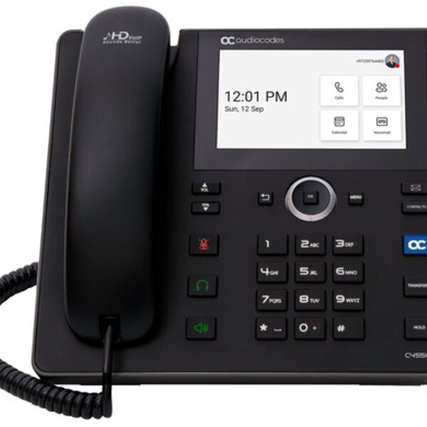 AudioCodes Teams C455HD IP-Phone PoE GbE black with integrated BT and D ...