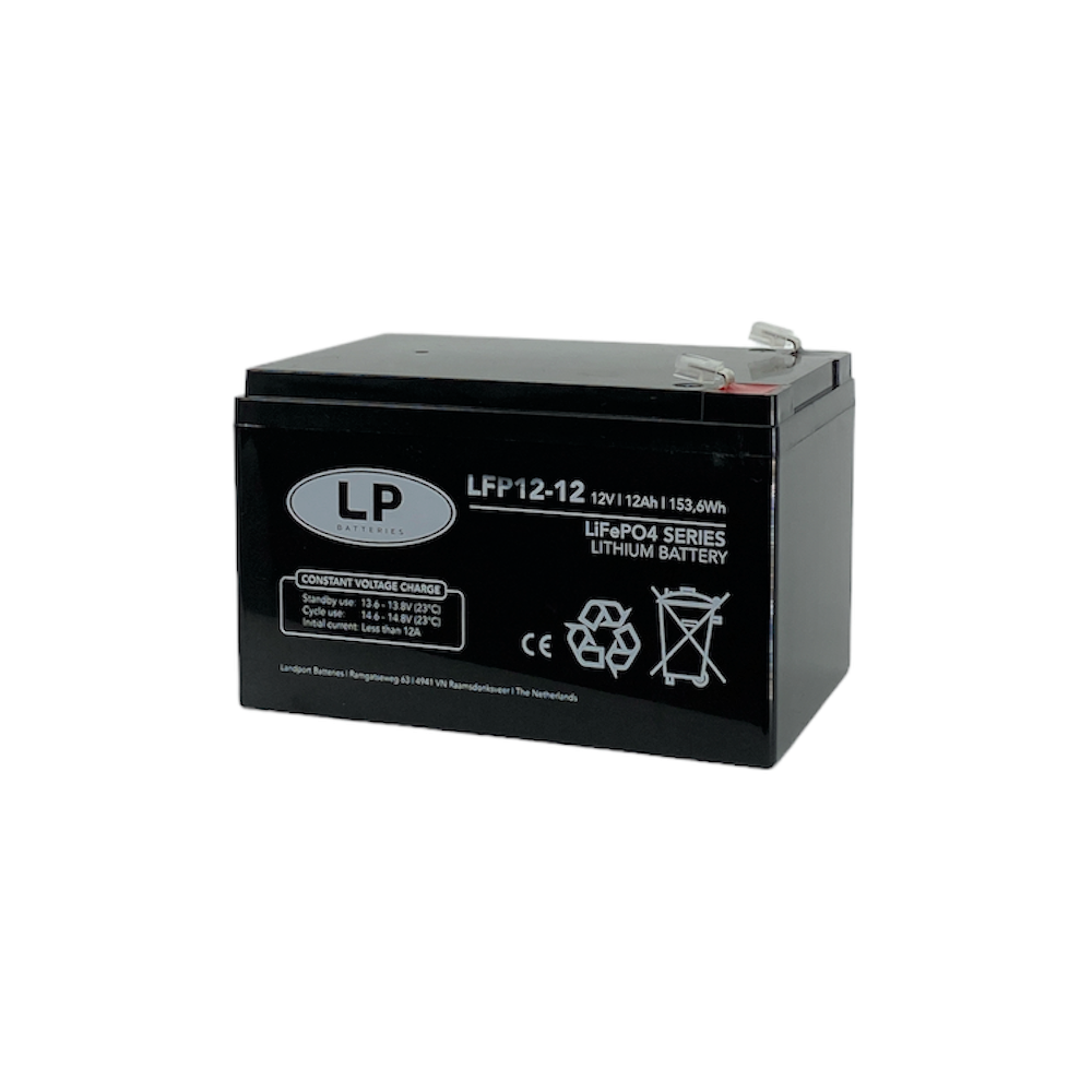 Lithium accu LFP V12-12 LiFePo4 12 volt 12 Ah 153 Wh - Accu Service Holland
