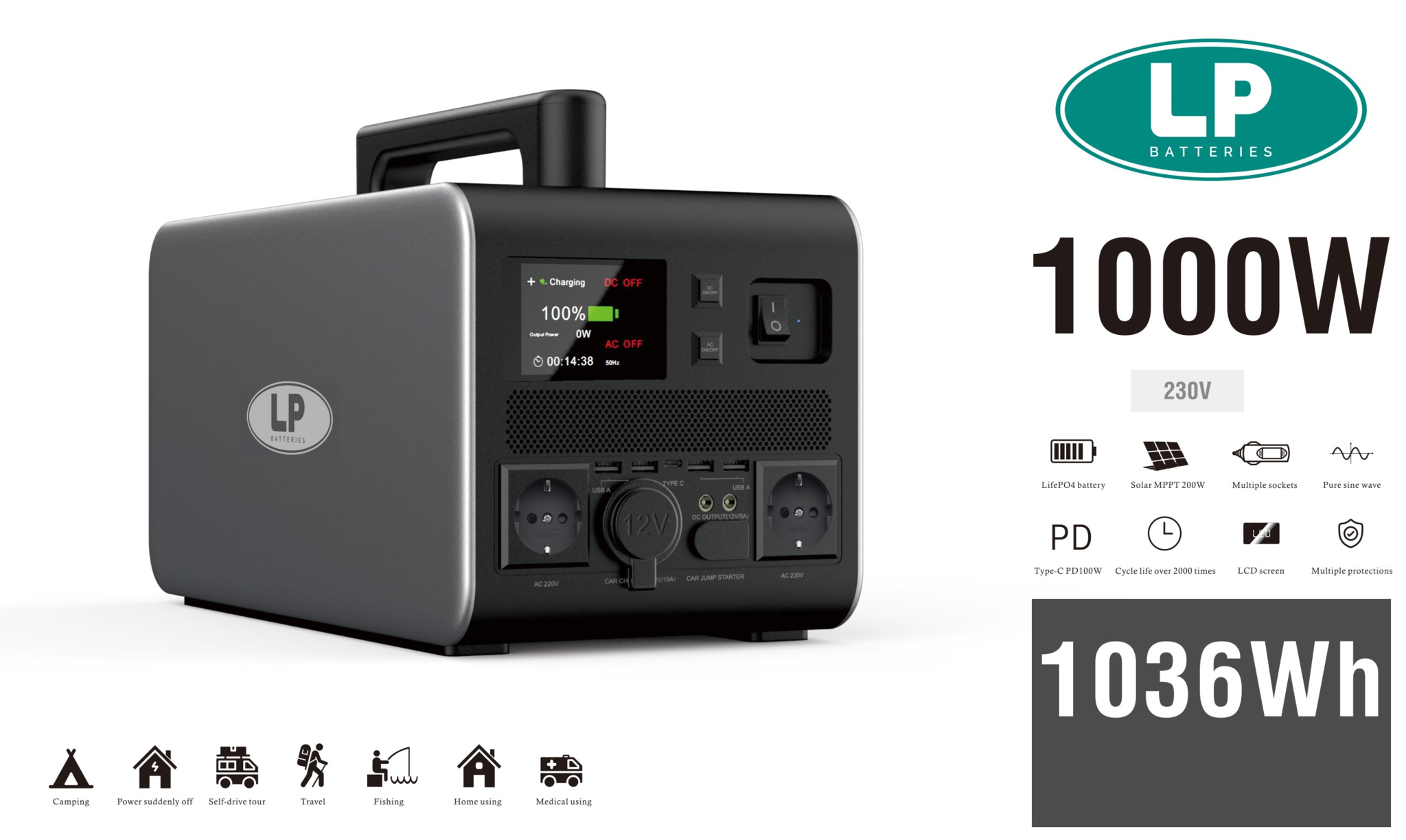 Draagbare stroomgenerator ESS 1000 Wh - Accu Service Holland