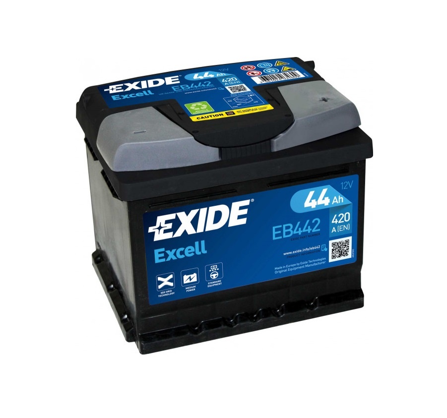 Exide EB442 Excell autoaccu 12 volt 44 ah 3661024034609 - Accu Service ...