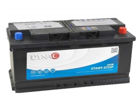 Deze Auto accu AGM start - stop 12 volt 105 ah is van het merk Dynac. - Accu Service Holland