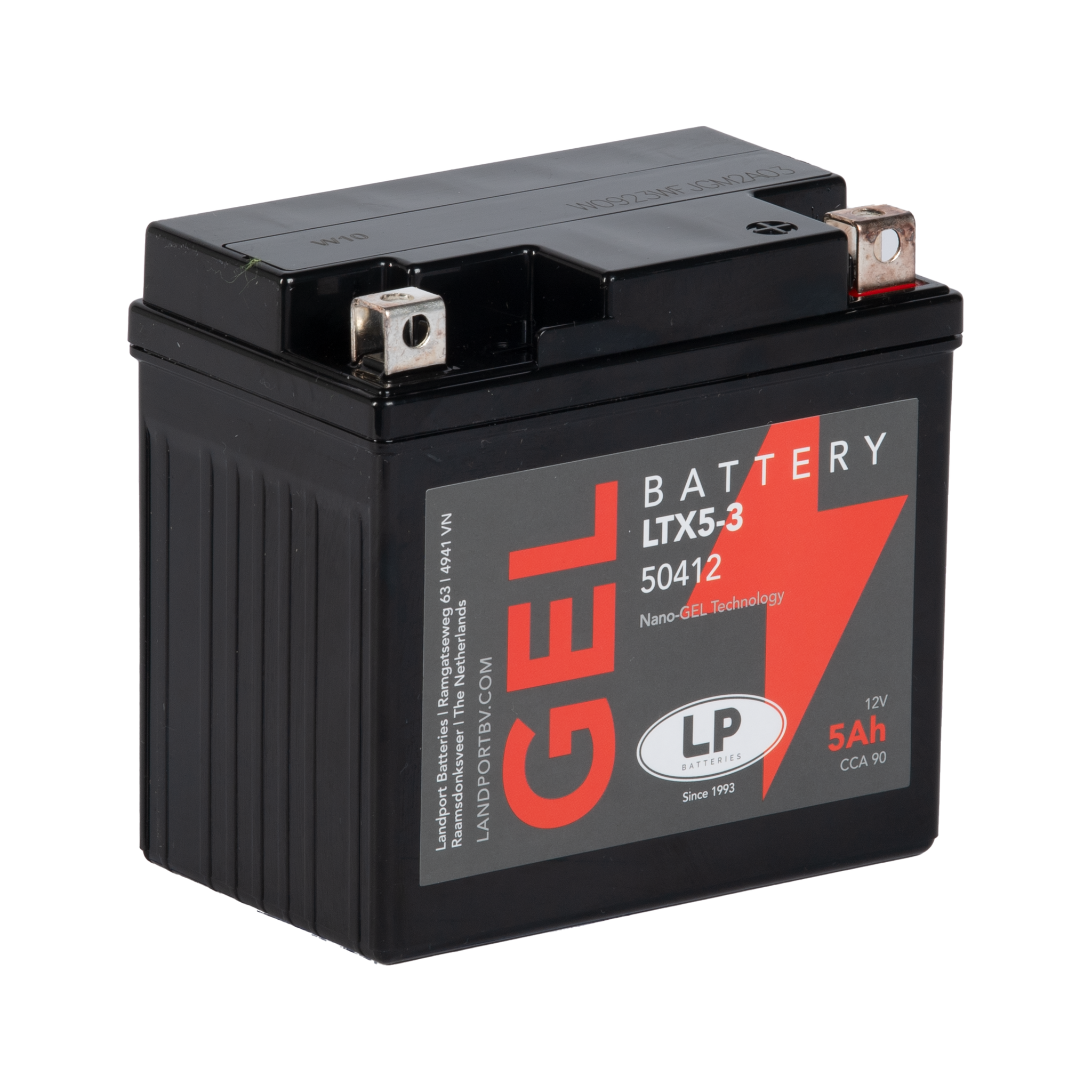LTX5-3 motor GEL accu 12 volt 5 ah (50412 - GTX5-3) - Accu Service Holland