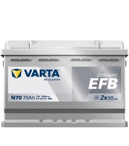 Varta auto accu 12 volt 70 Ah EFB Dynamic 570 500 076 type N70 - Accu ...