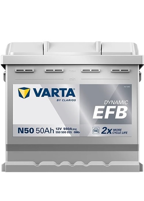 Varta auto accu 12 volt 50 Ah EFB Dynamic 550 500 055 type N50 - Accu ...