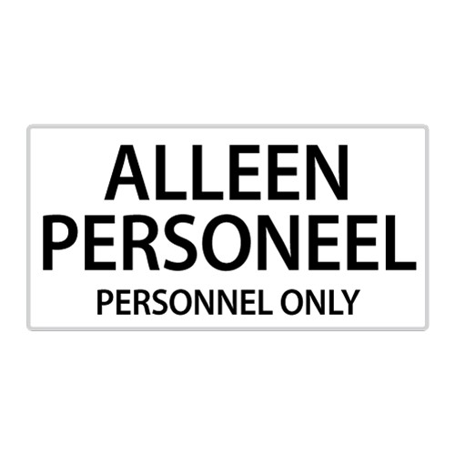 kantoorsticker alleen personeel - Stickerpoint