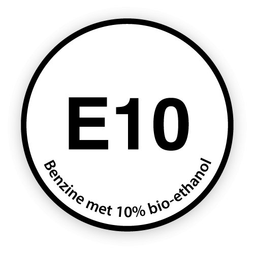 E10 brandstofsticker met uitleg - Stickerpoint