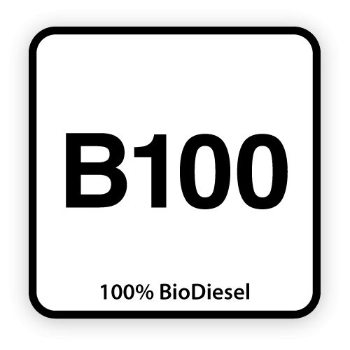 B100 brandstofsticker met uitleg - Stickerpoint