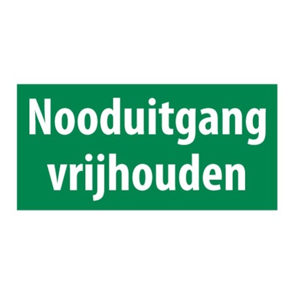Sticker nooddeur vrijhouden - Stickerpoint