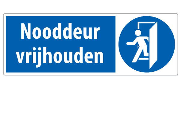 Sticker nooddeur vrijhouden - Stickerpoint