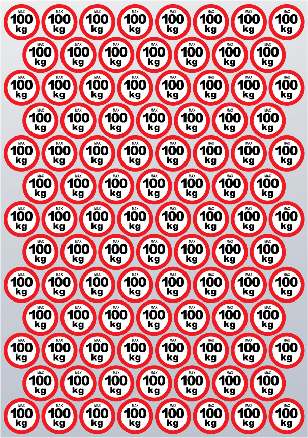 sticker max 100 kg - Stickerpoint