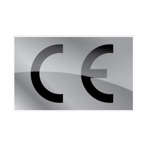 sticker rechthoekig CE metallic zilver - Stickerpoint