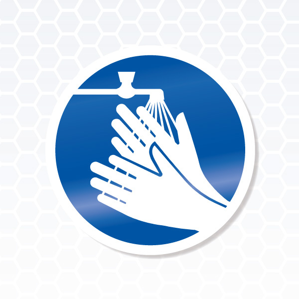 sticker handen wassen verplicht - Stickerpoint