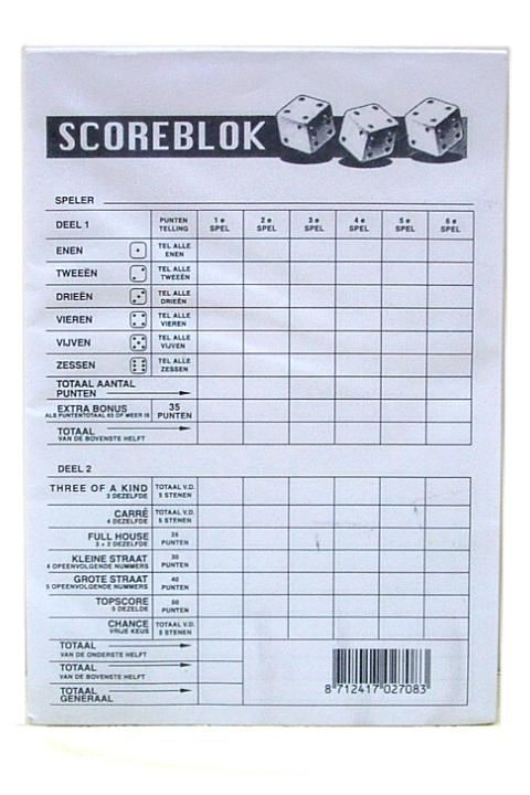 Dobbel Scoreblok 100 bladen - Groothandel Karssen