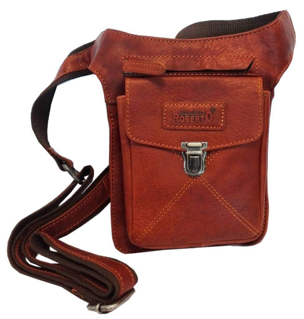 Leren Damestas 22x17cm. bruin - Groothandel Karssen