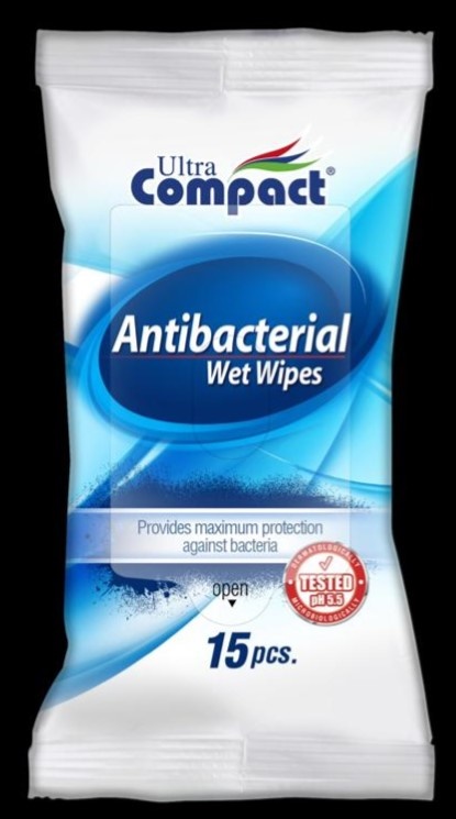 Compact Antibacteriële Wet Wipes 15 stuks - Groothandel Karssen
