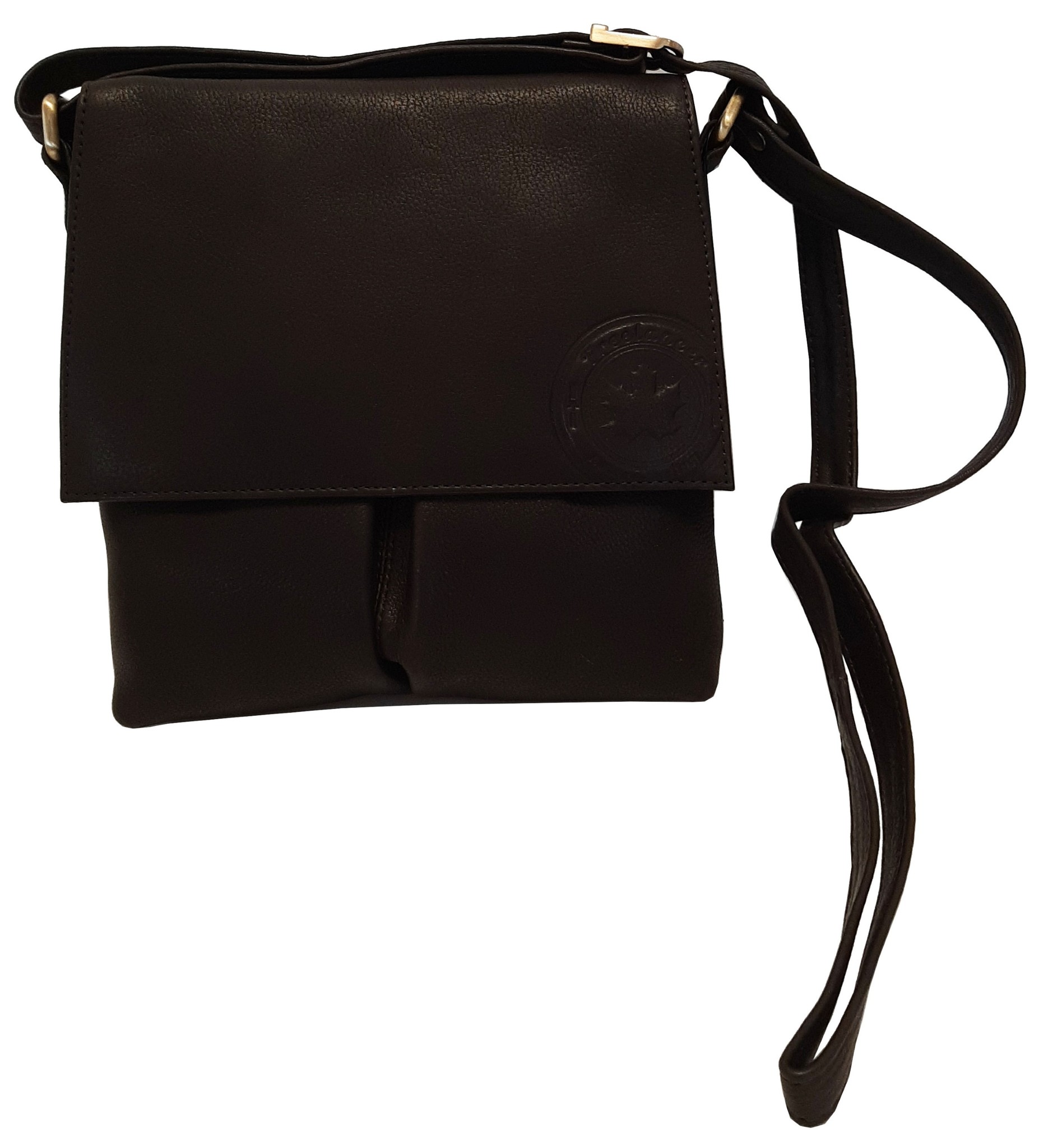 Leren Damestas 23x23cm. donkerbruin - Groothandel Karssen