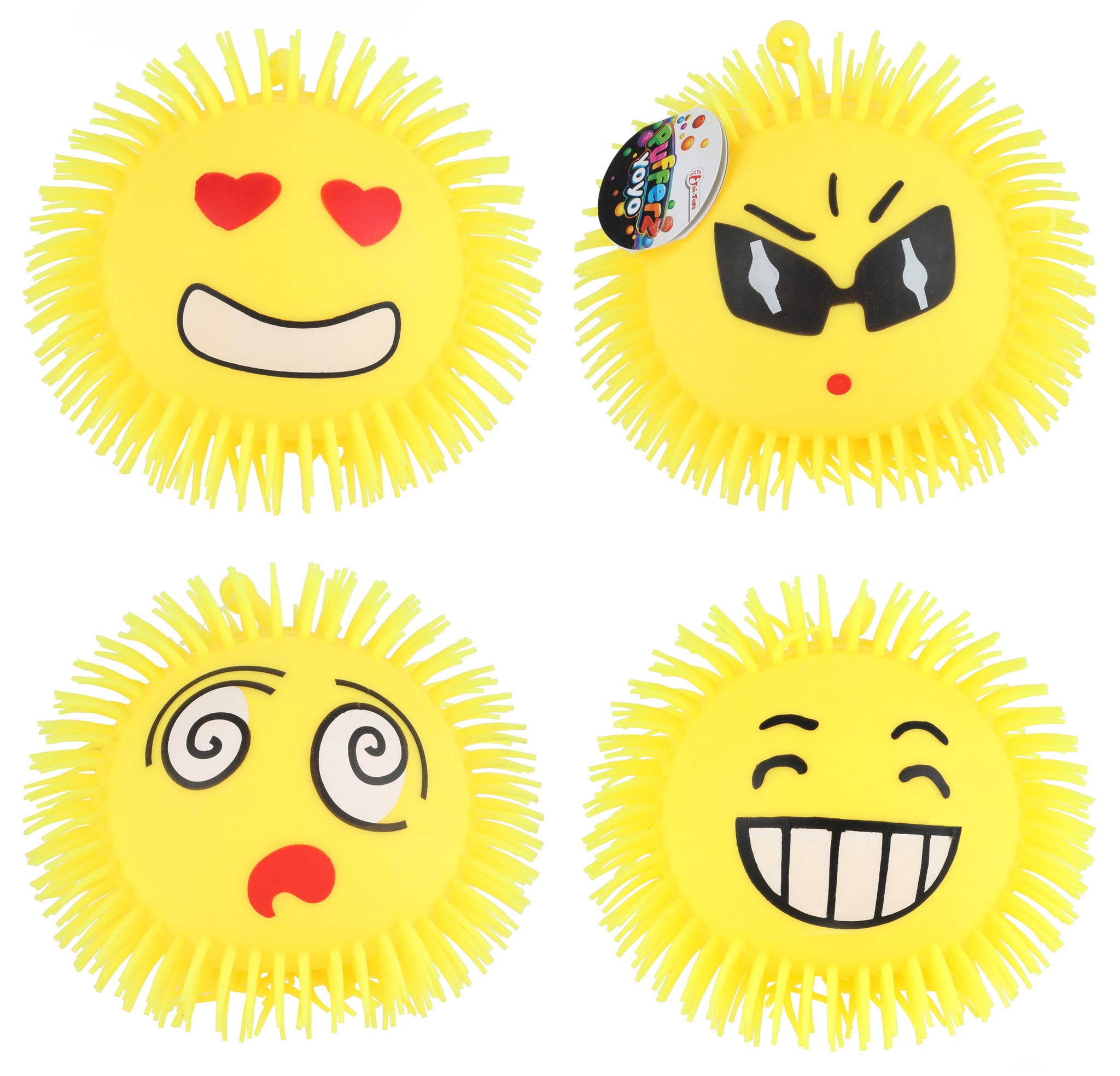 Pufferbal Emoji 15cm. 4 assorti design - Groothandel Karssen