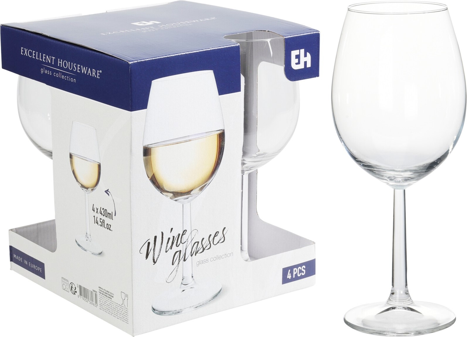 Witte Wijnglas 430ml set van 4 stuks - Groothandel Karssen