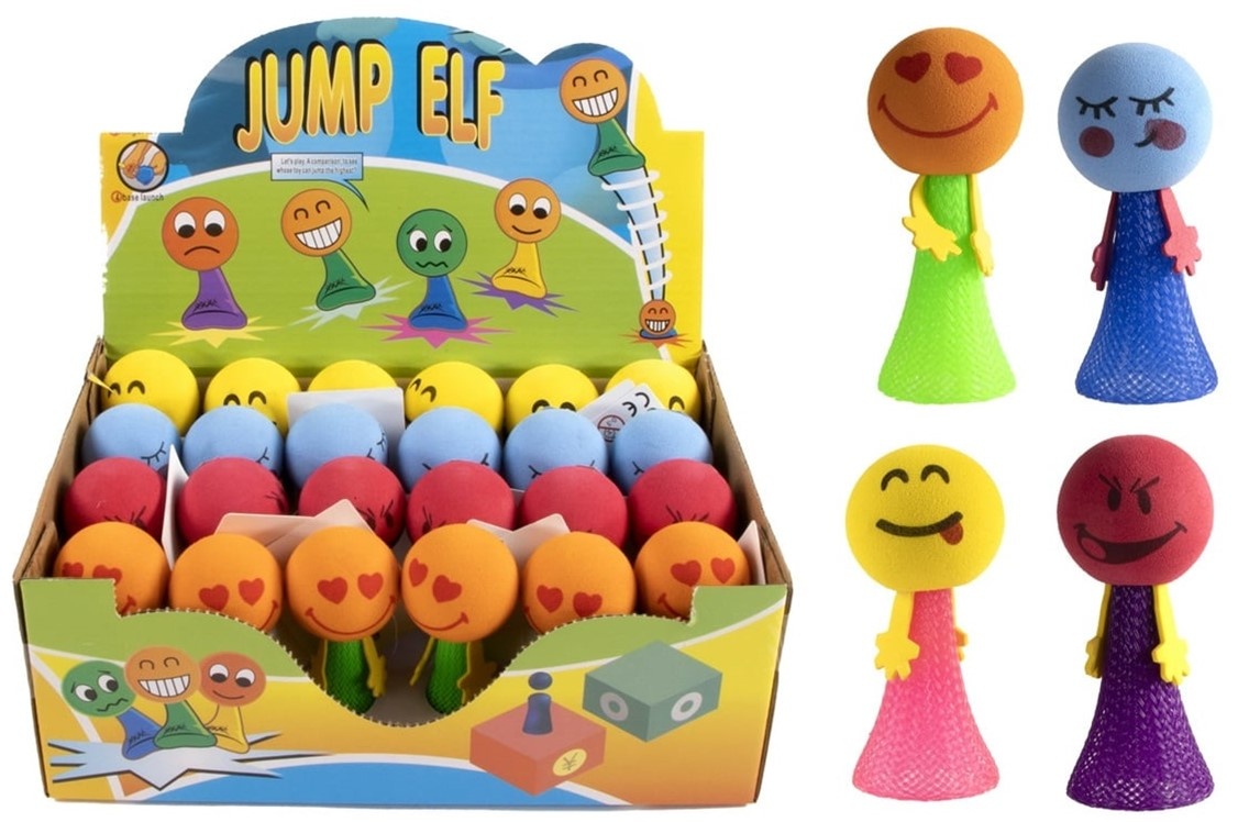Jump Elf 9cm 4 assorti kleur - Groothandel Karssen