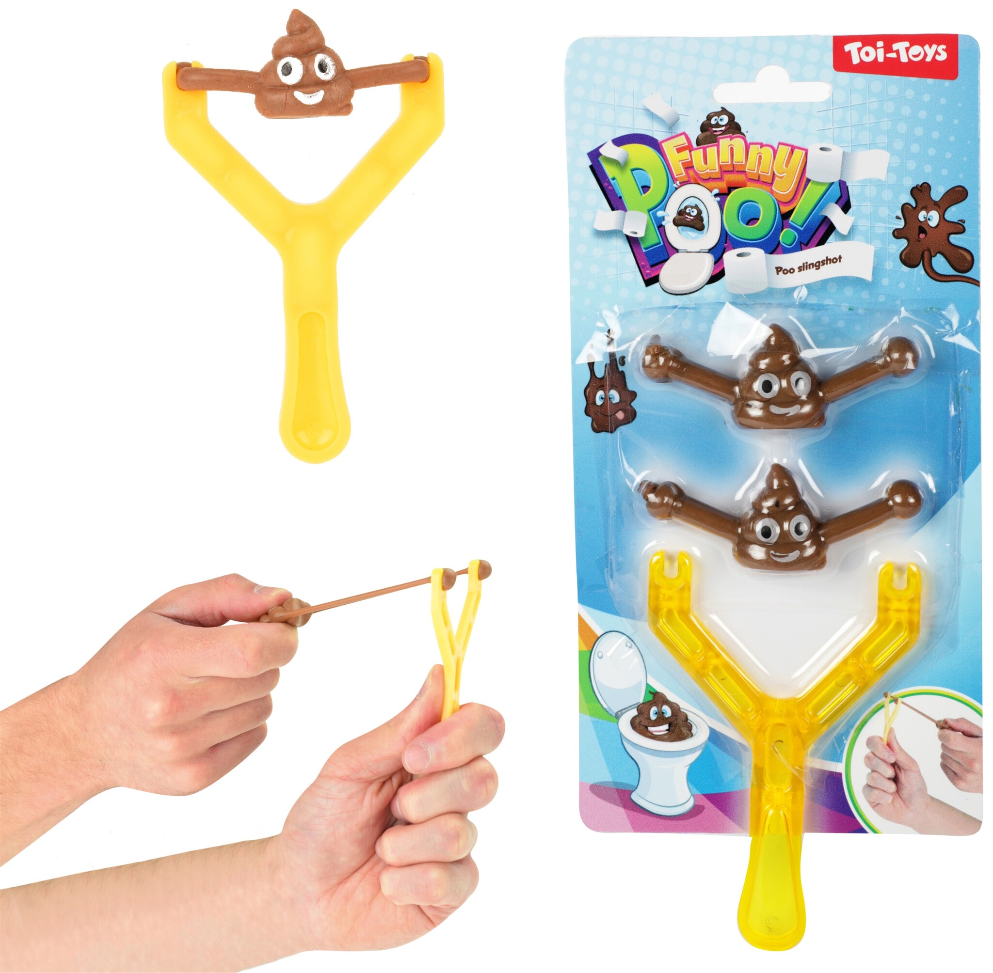 Funny Poo Katapult met Lachende Drol 9,5cm - Groothandel Karssen