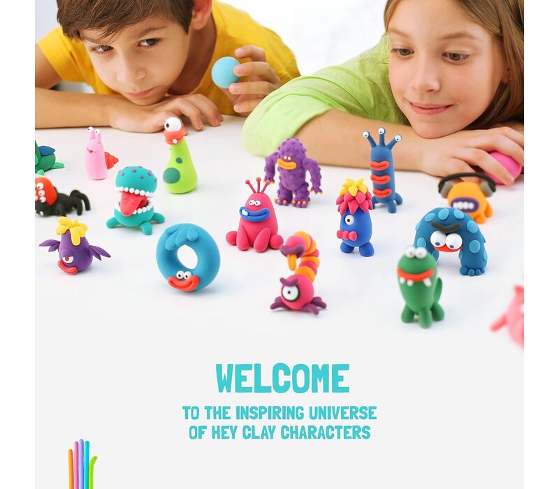Hey Clay Monsters: Cyclops, Terry, Pi - 6 potjes - Mevrouw Aardbei