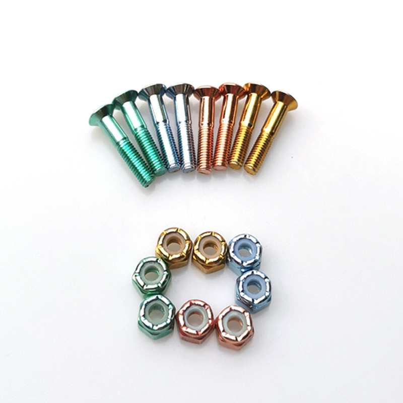 STEEZ FLATHEAD MULTI-COLOR ANODIZED 1" NUTS AND BOLTS - Streetsurfshop