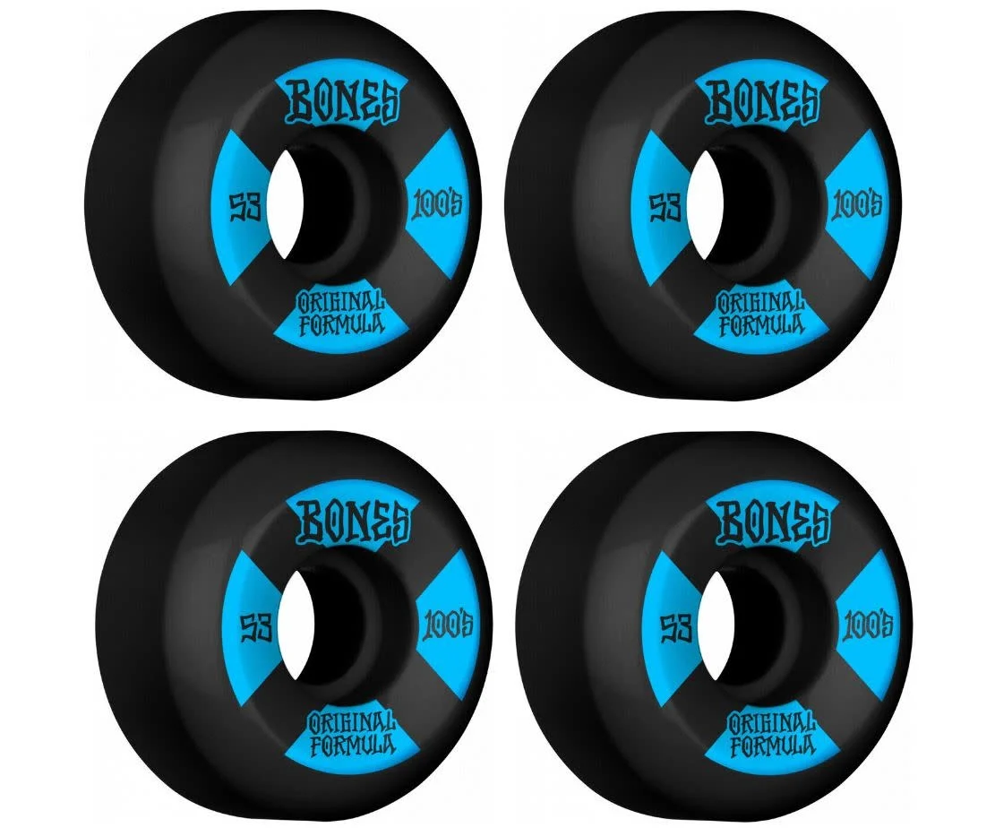 Bones Wheels 100's Black-Blue V5 Sidecut 53mm - Streetsurfshop