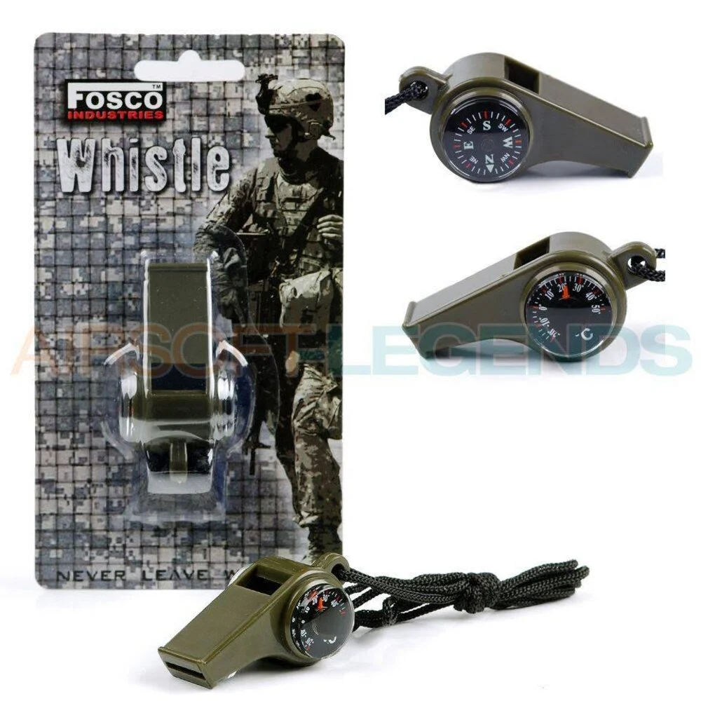 Fosco Whistle with compass and thermometer