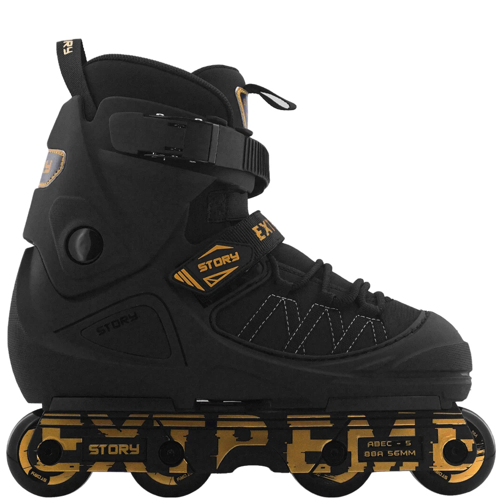 Story Aggressive Inline Skates Black/Gold – Stuntskates - Streetsurfshop