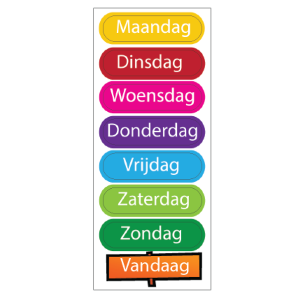 Dagen van de week - 8 (kinder) planbord magneetjes - kinderplanborden.nl