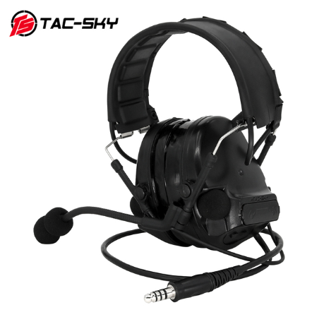 Tac-sky Tac-Sky Comtac III Headset (Silicone Earmuffs) - Black - Skirmshop