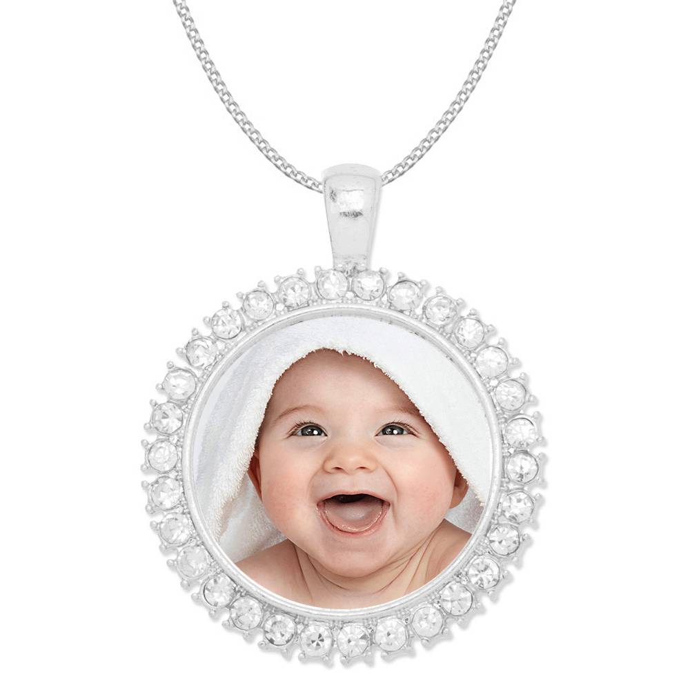Ketting met foto hanger zilver met crystals Kopen? Goedkoop! - Shoppé | Gepersonaliseerde sieraden